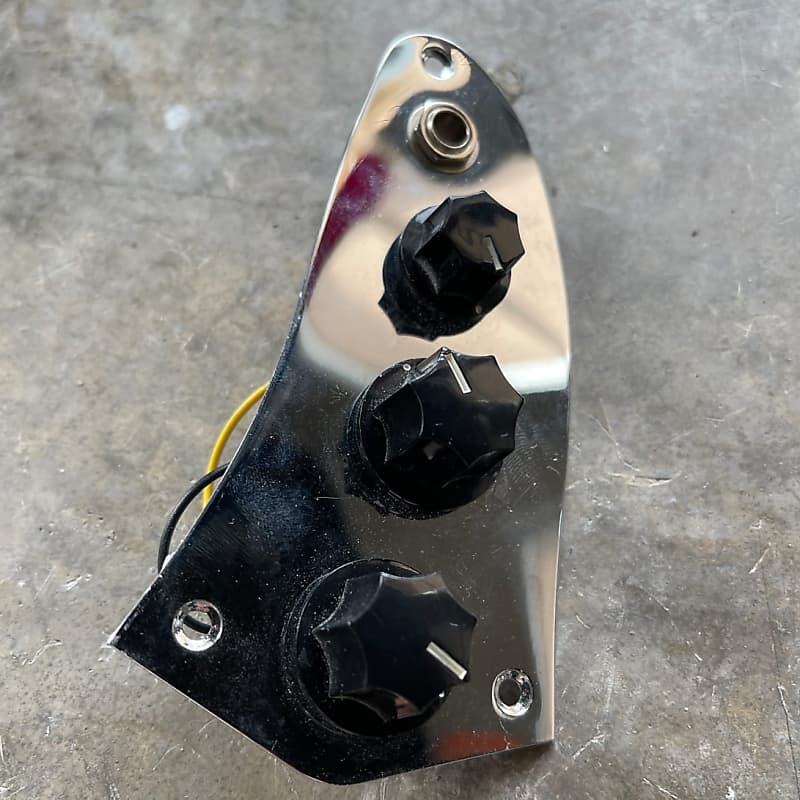 Squier Jaguar SS Bass Control Plate Chrome | Reverb