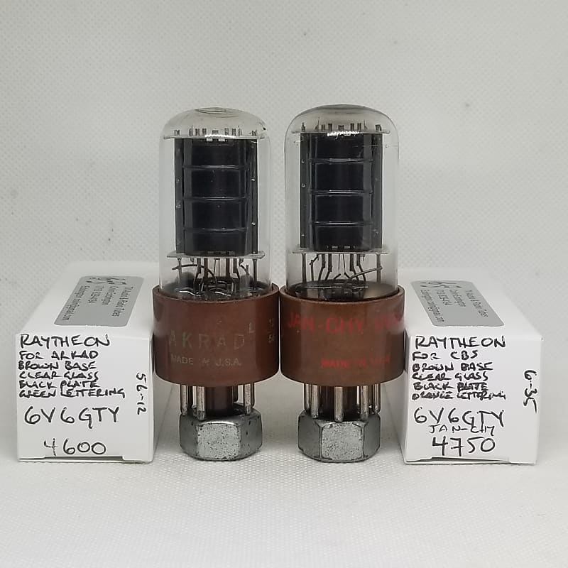 Raytheon JAN 6V6GTY Brown Base Black Plate Well Matched | Reverb