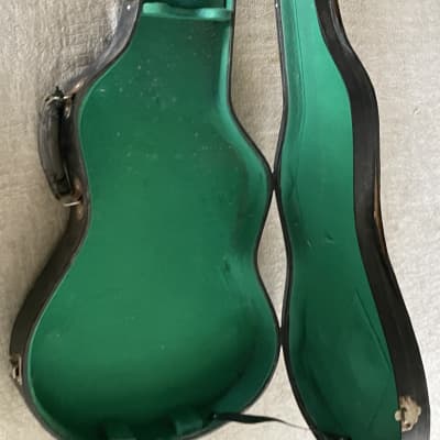 Vintage 1960’s Teisco Offset Guitar Case Black w Green | Reverb UK