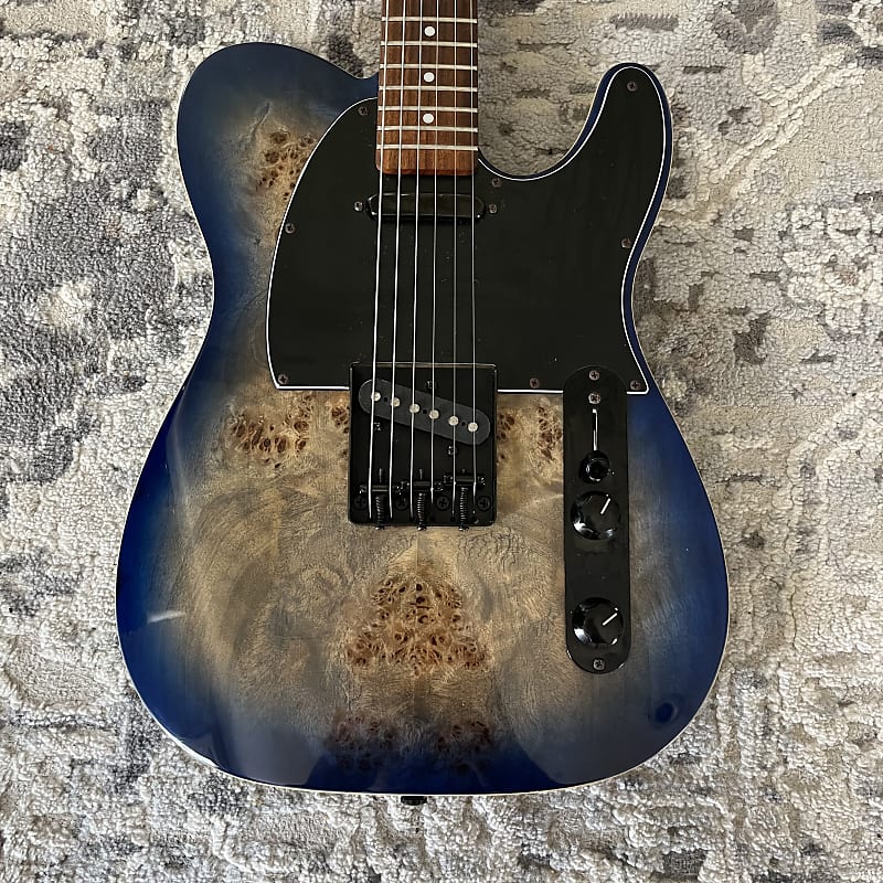 Michael Kelly Blue Burl Telecaster Electric Guitar | Reverb