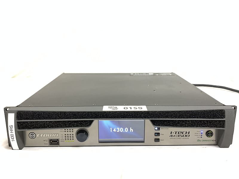 Crown I-Tech 4X3500HD Power Amp W/Speakon Post 1430Hrs #0159 | Reverb