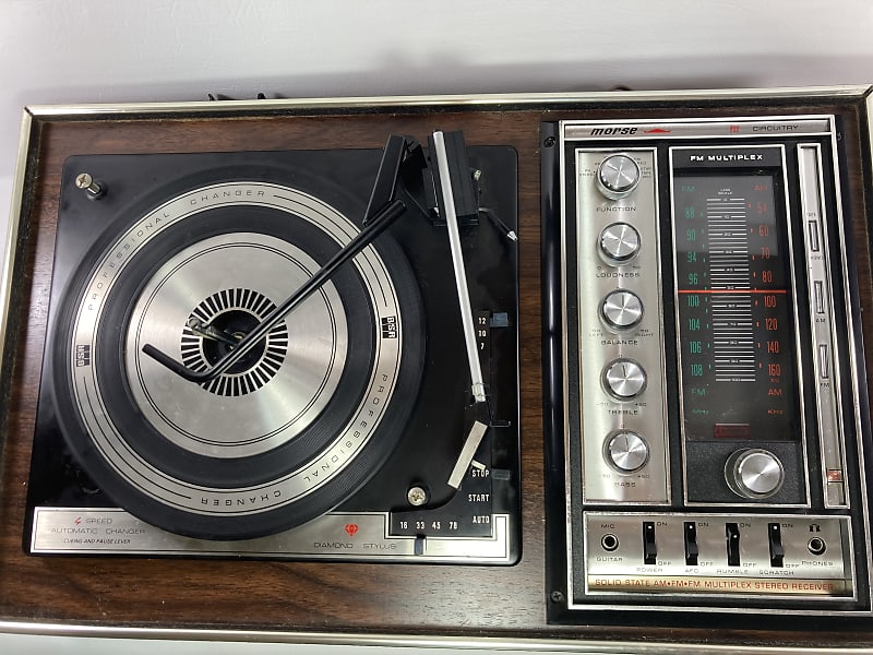 Vintage Morse 31H AM/FM Tuner with BSR Turntable Console | Reverb