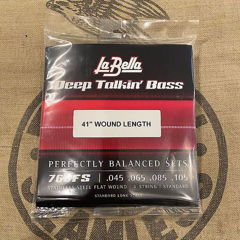 La Bella Flat Wound Bass Strings 41" Super Long Scale For | Reverb