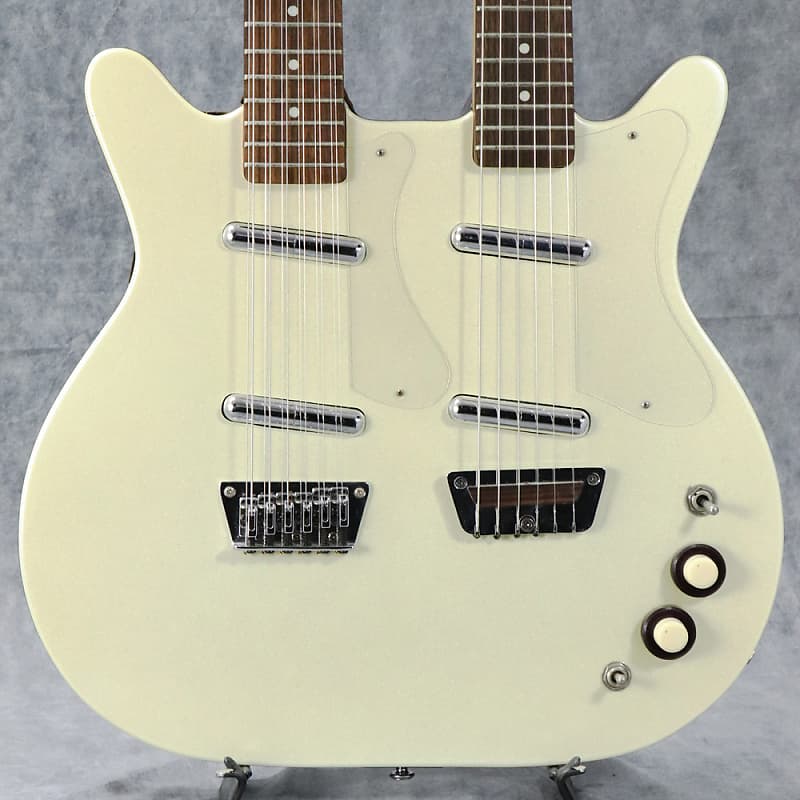 Danelectro DOUBLE NECK 6-12 Sparkle White/0830 | Reverb