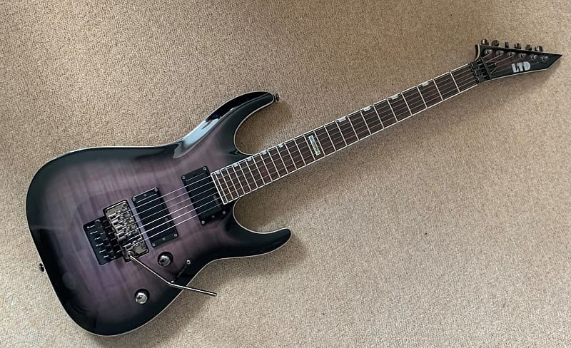 ESP LTD MH-330FM FR Electric Guitar, See-Thru Charcoal | Reverb UK