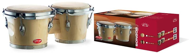 STAGG 7.5" And 6.5" Natural Finish Traditional Wood Bongos | Reverb