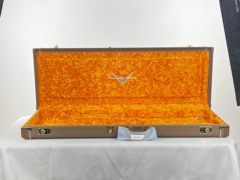 Fender Custom Shop Strat or Tele Case Brown with Orange | Reverb