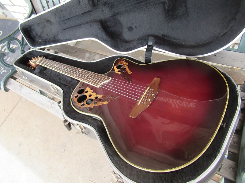 Ovation CS257 Celebrity Deluxe Shallow Bowl - Burgundy Burst | Reverb