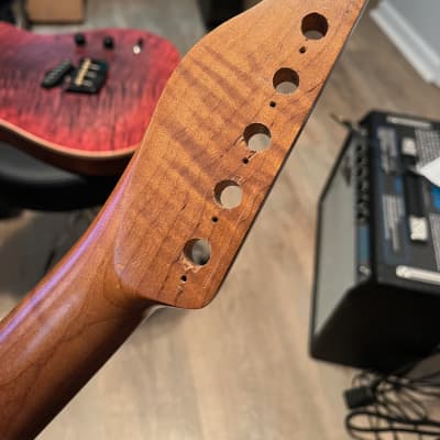 Warmoth Roasted Flame Maple Telecaster neck | Reverb