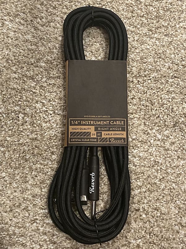 1/4” Instrument Cable 20’ Braided Black | Reverb