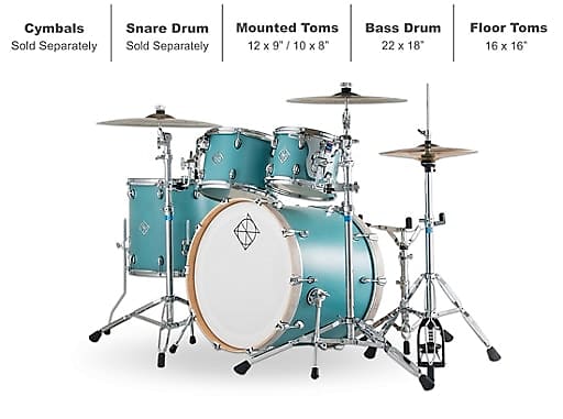 Mint Dixon Cornerstone Maple 4pc Shell Pack Quetzal Blue | Reverb