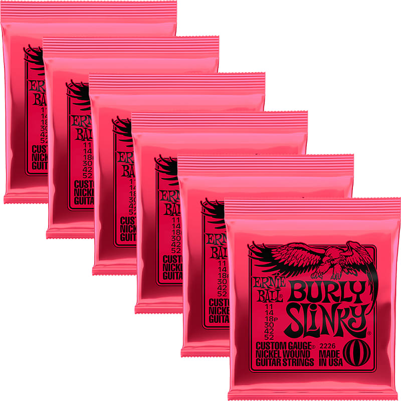 6-Pack Ernie Ball 2226 Burly Slinky Electric Guitar Strings, | Reverb