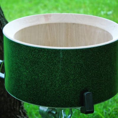 HHG Drums 14x7 Heritage Oak Stave 2019 Triple Green Metallic | Reverb