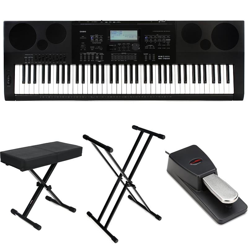 Casio WK-7600 76-key Portable Arranger Essentials Bundle | Reverb