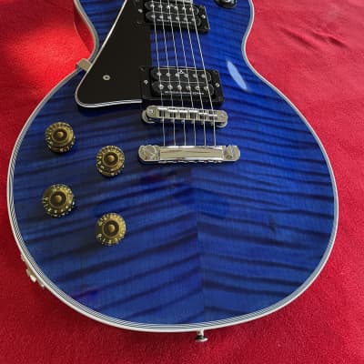 Gibson Custom Shop Custom 2023 - Trans Blue - Left Handed | Reverb