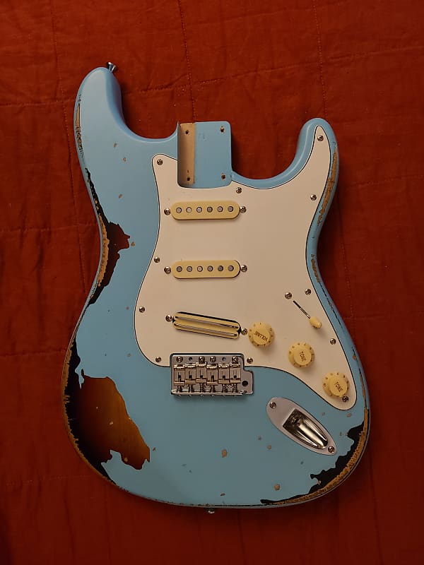 Relic Blue Strat Body - Loaded | Reverb