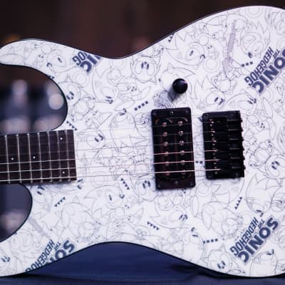ESP Sonic the hedgehog guitar III - Classic Sonic Collage Art | Reverb