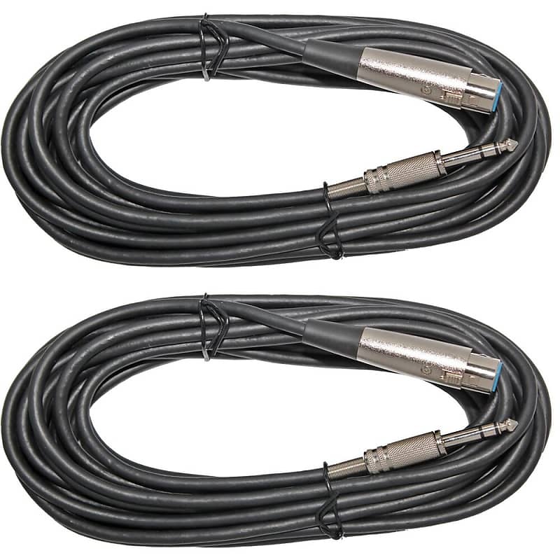 2 Pack 25 Ft 3Pin Xlr Female To 1/4 Trs Balanced Shielded | Reverb