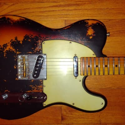 1959 Telecaster Relic - Black over Tri-burst | Reverb