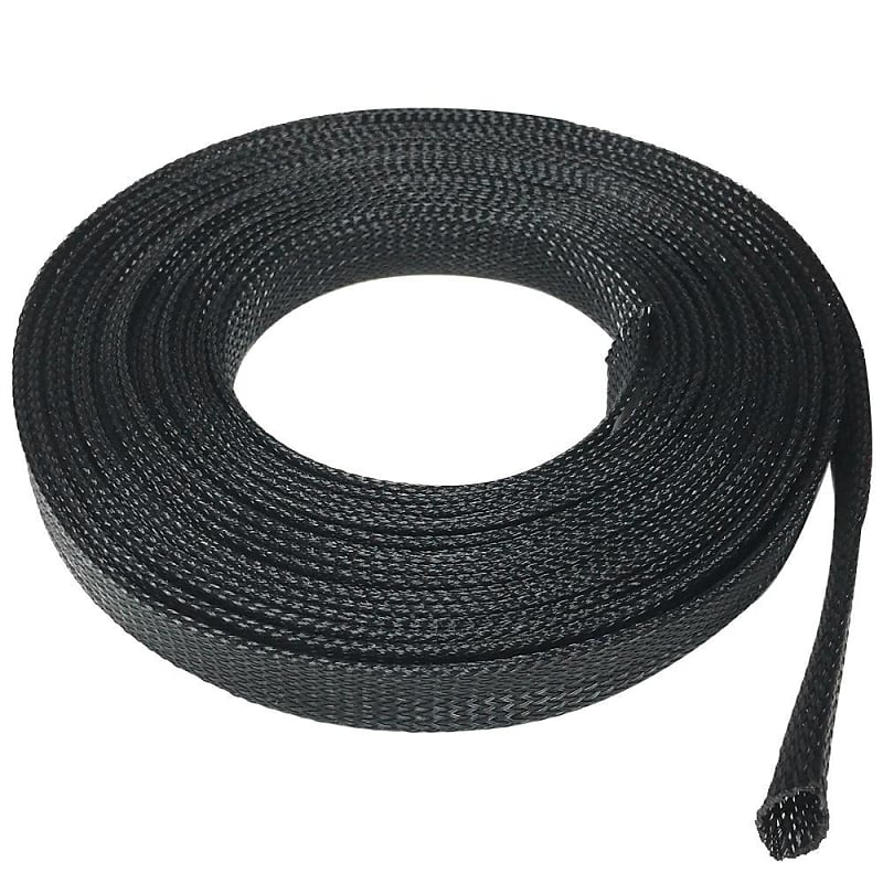 Expandable Braided Cable Sleeve Tubing Cord Sock - 1/4" Black | Reverb