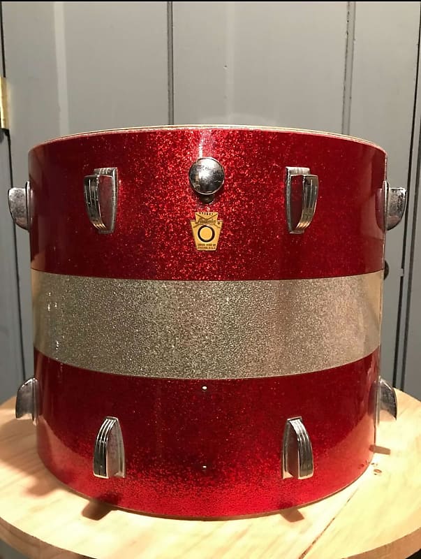 Ludwig Marching Snare 1968 - Red/Silver Sparkle | Reverb