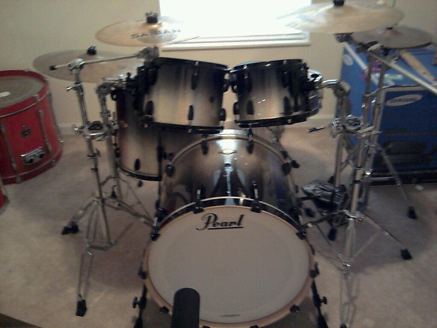 Pearl Masters Custom Mcx Black Silver Sparkle Fade | Reverb