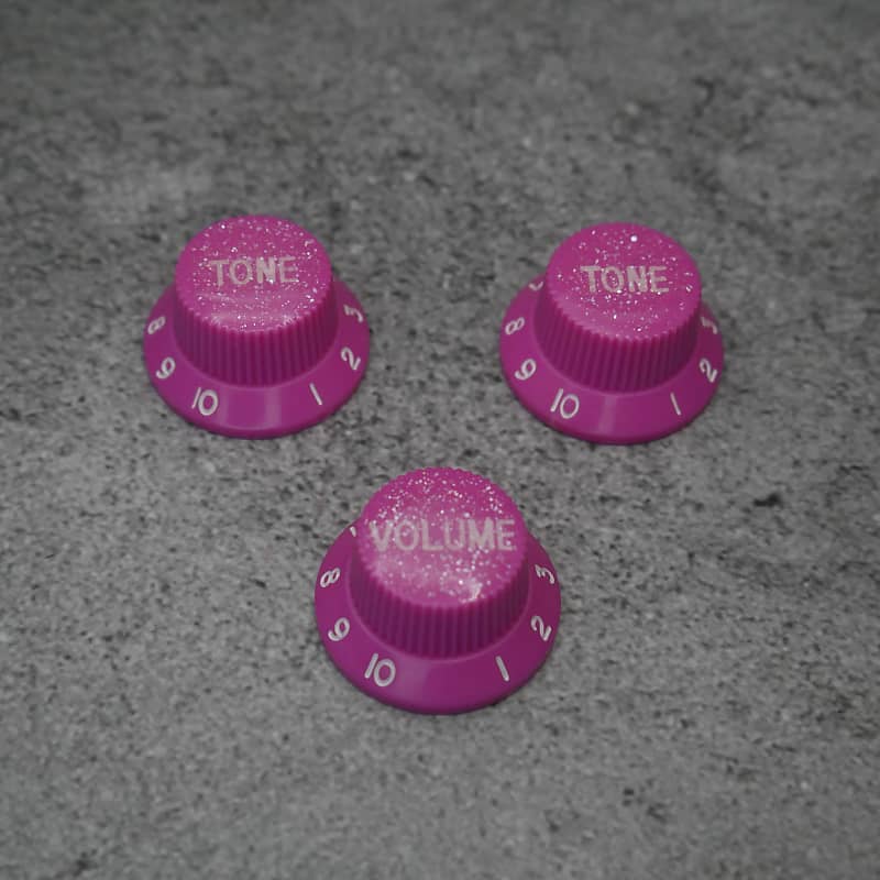 #465 Pink Glitter Top Strat Stratocaster Fender Knobs Knob | Reverb