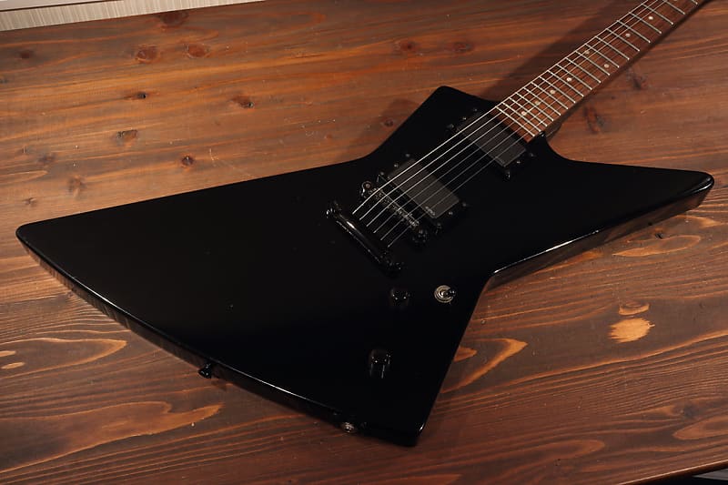 Edwards EX-75M Lawsuit Explorer Black 90s Produced by ESP | Reverb