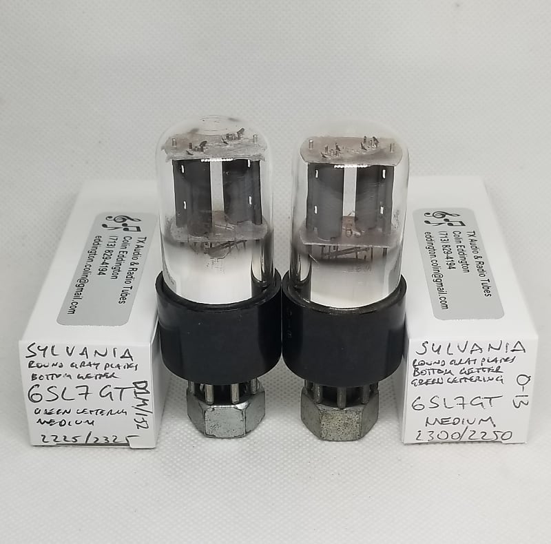 Sylvania 6SL7GT Gray Plates Well Matched (4.3%) Pair NOS 6SL7 | Reverb