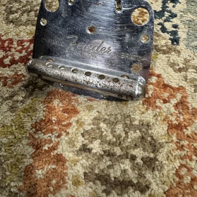 Fender Mustang Vintage Original Bridge 1960s - Chrome | Reverb