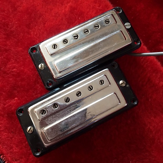 Guild Pair mini humbucker pickups c 1965 Chrome original | Reverb