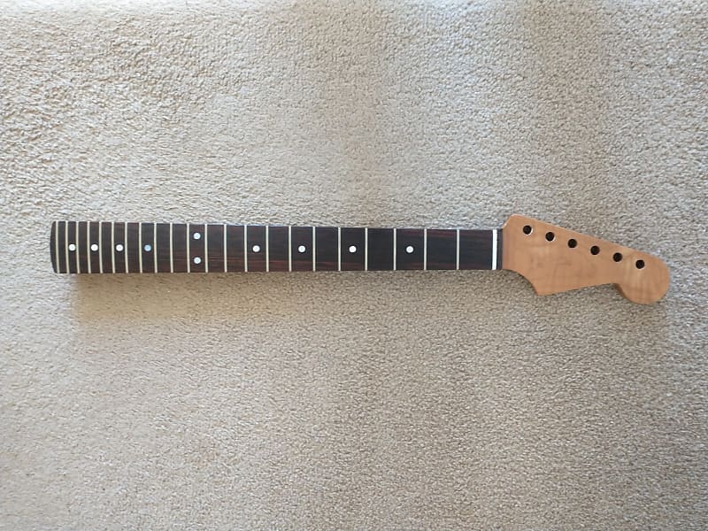 Musikraft Stratocaster Neck 24-3/4" Conversion Scale, Roasted | Reverb