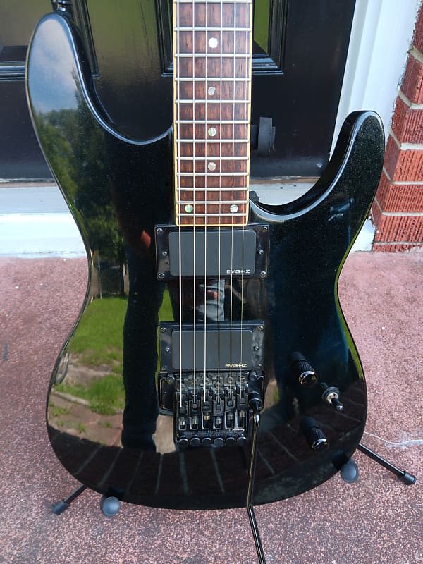 Dean Custom 550 FR 2002 - Black Sparkle EMG H4s | Reverb