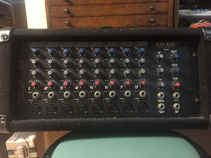 Crate Pro Audio PA-8, 8 Channel Powered Mixer | Reverb