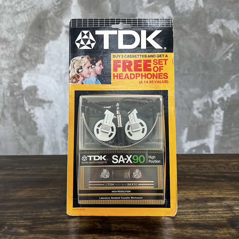 5 Pack of New Old Stock TDK SA-X 90 with bonus headphones | Reverb