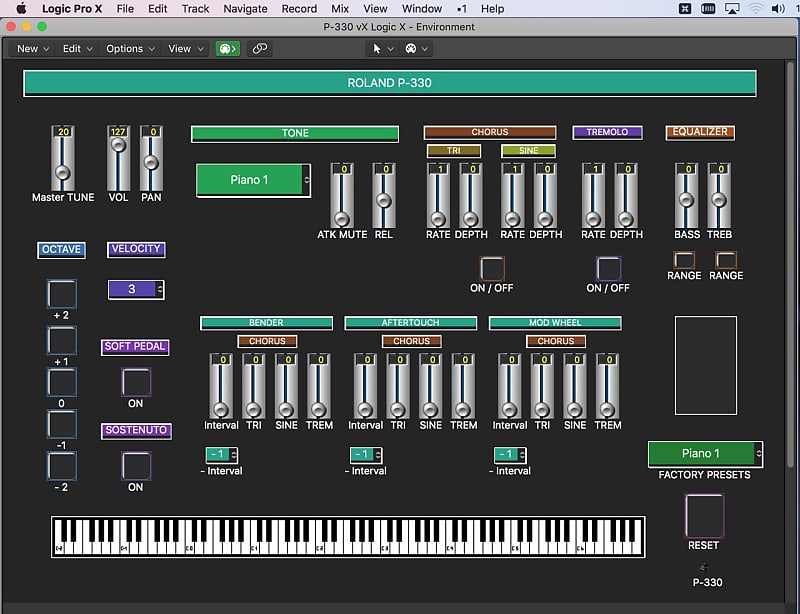 VIRTUAL Roland P-330 editor/ programmer LOGIC v4 -7 and | Reverb UK