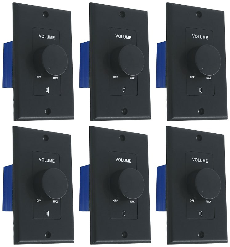 6 Rockville VOL70200 Black 200w 70v Wall Volume Controls Zone | Reverb