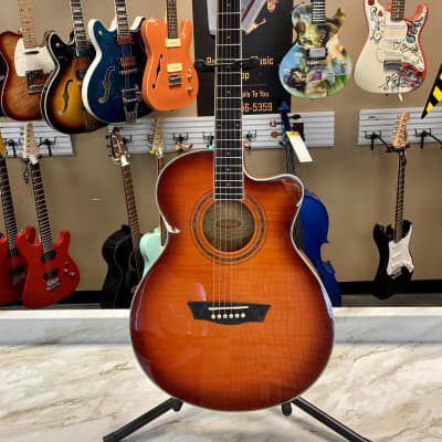 Washburn EA15 Festival Series Mini Jumbo Cutaway Acoustic | Reverb