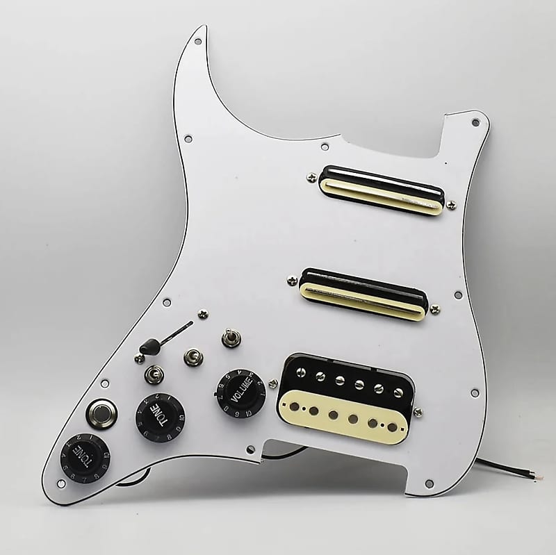 Left Hand Strat Style Guitar SSH Loaded Prewired Pickguard | Reverb