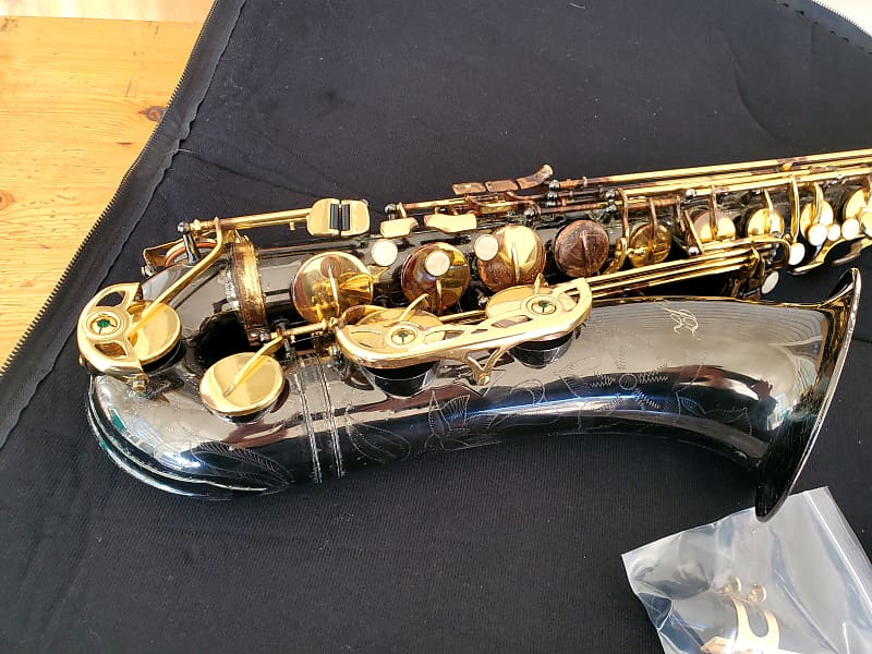 JL TENOR SAX DARK BLUE-GRAY WITH GOLD KEYS, FROM MALAYSIA | Reverb