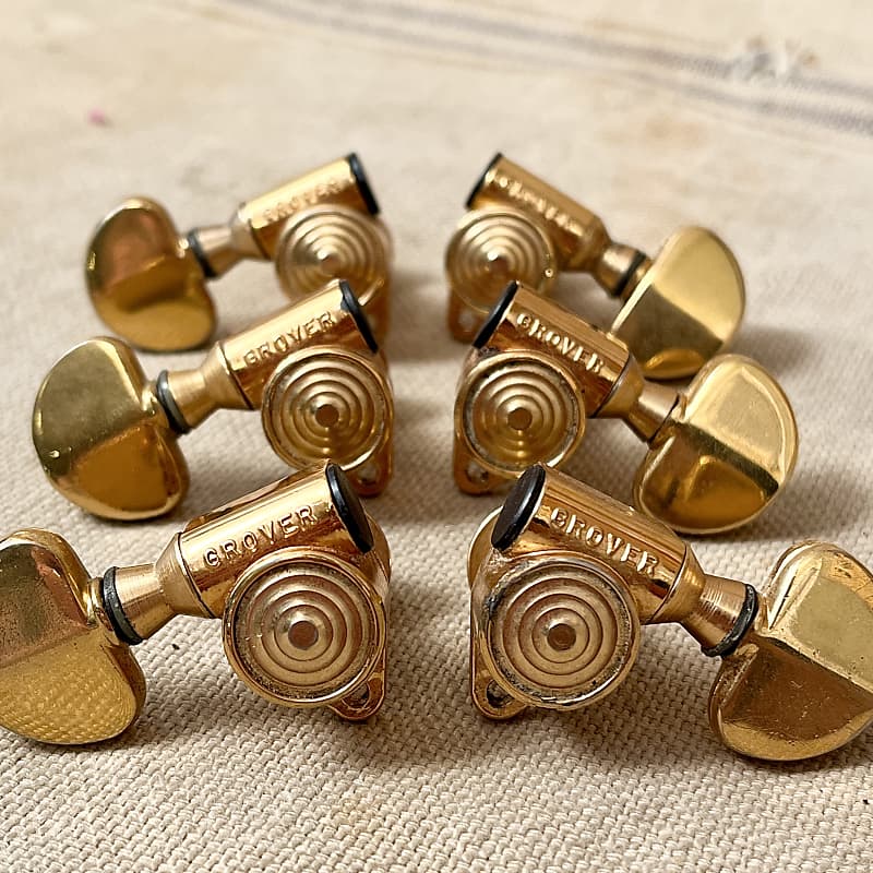 Vintage 1970's Grover Bullseye Rotomatic Guitar Tuners 3+3 | Reverb