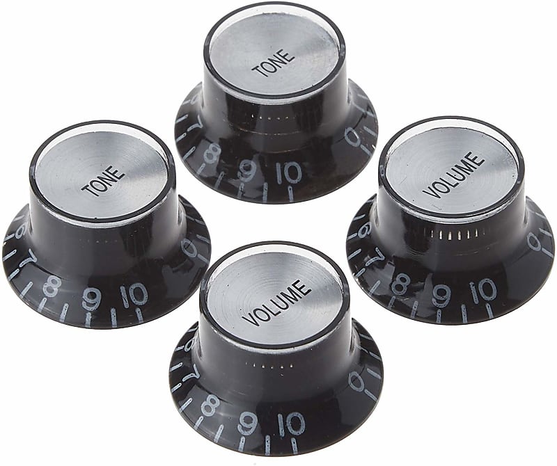 Gibson top hat knobs w/ silver metal insert | Reverb