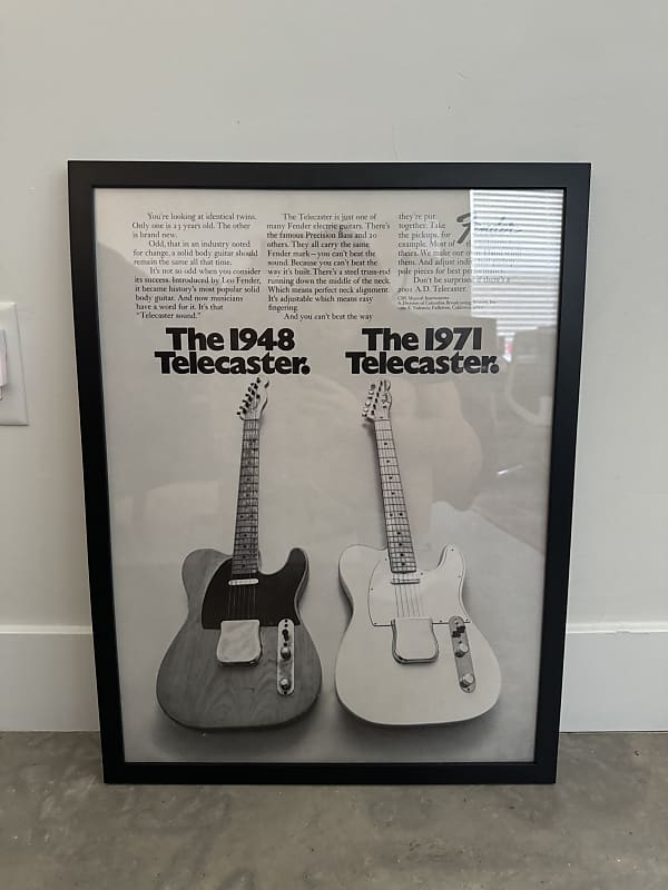 1971 Fender Telecaster Dealer Poster Original Framed | Reverb