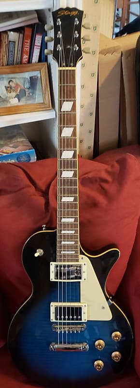 Stagg Single Cut Style Guitar in Midnight Blue Burst | Reverb