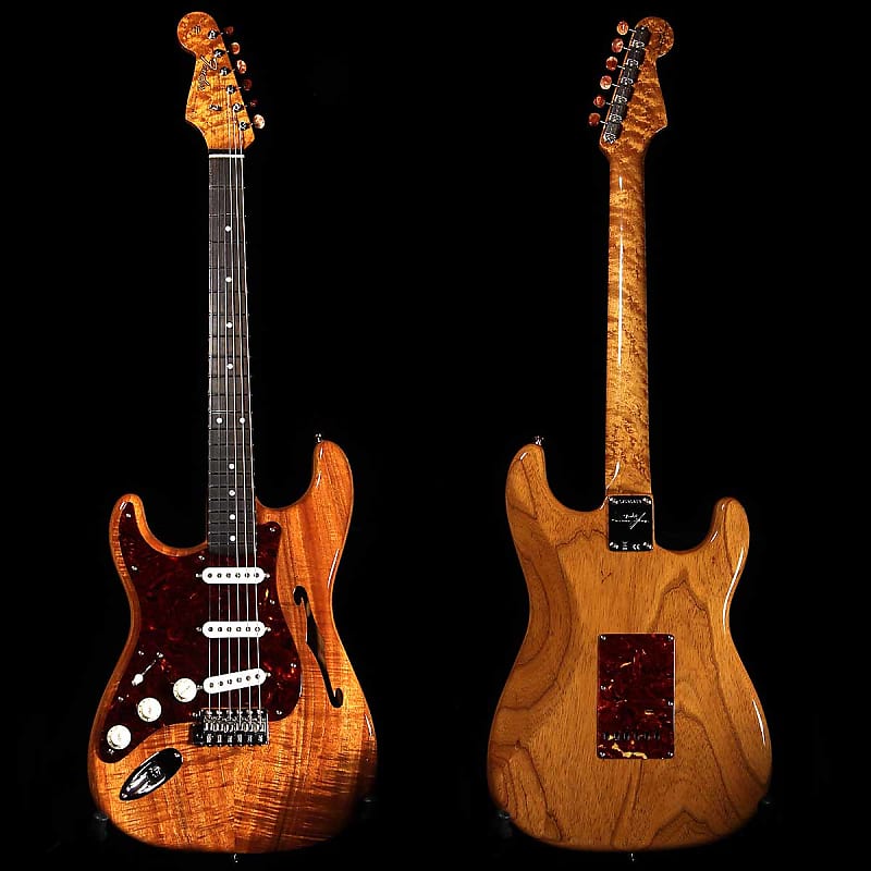 Fender Custom Shop Artisan Koa Thinline Strat RARE lefty LH | Reverb