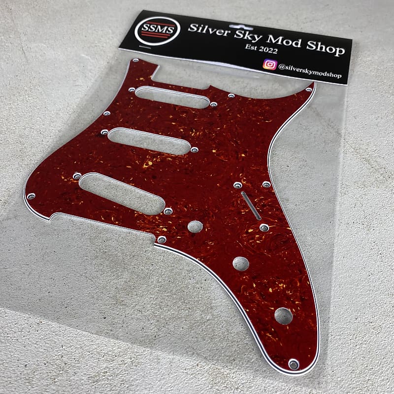 BLOW OUT SALE!!! Silver Sky pickguard 4ply red tortoise | Reverb
