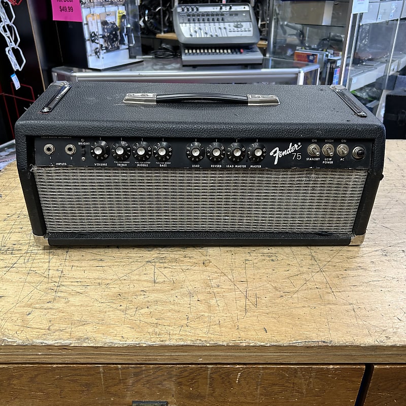 Used Fender 75 Tube Guitar Amp Amplifier Head | Reverb