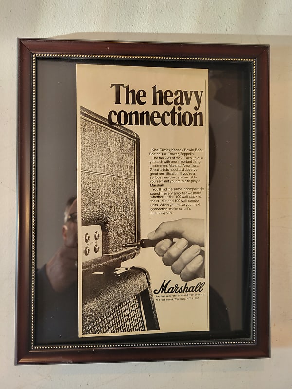 1978 Marshall Amplifiers Promotional Ad Framed Kiss, Kansas, | Reverb