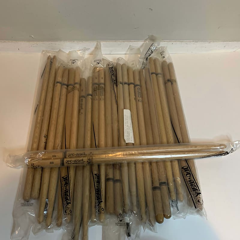 NOS 12 PAIRS! Pro-Mark 5B Oak Drum Sticks | Reverb