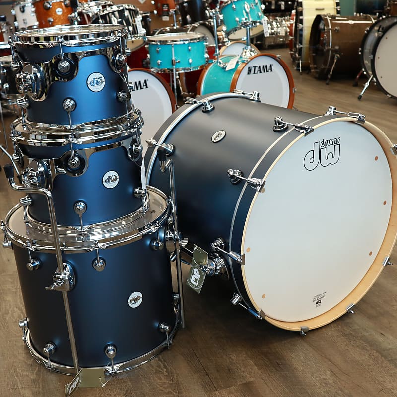 DW Design Series 4-Piece Shell Pack 10/12/16/22 (Blue Slate) | Reverb